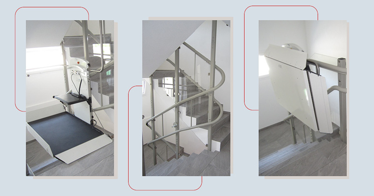 Inclined platform lift ensures accessibility in commercial building ...